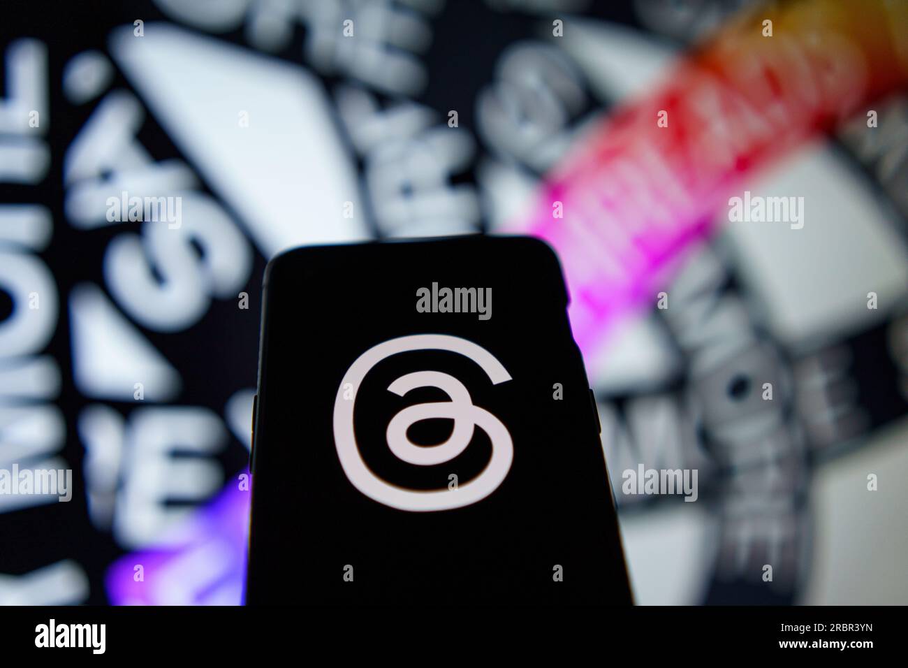 Threads and Instagram app logo on mobile screen Stock Photo - Alamy