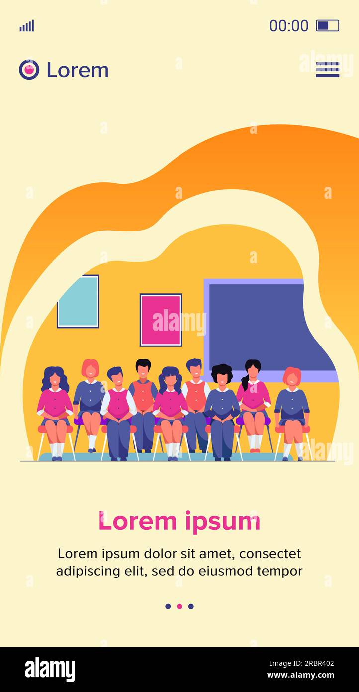 School students posing for class portrait in classroom Stock Vector ...