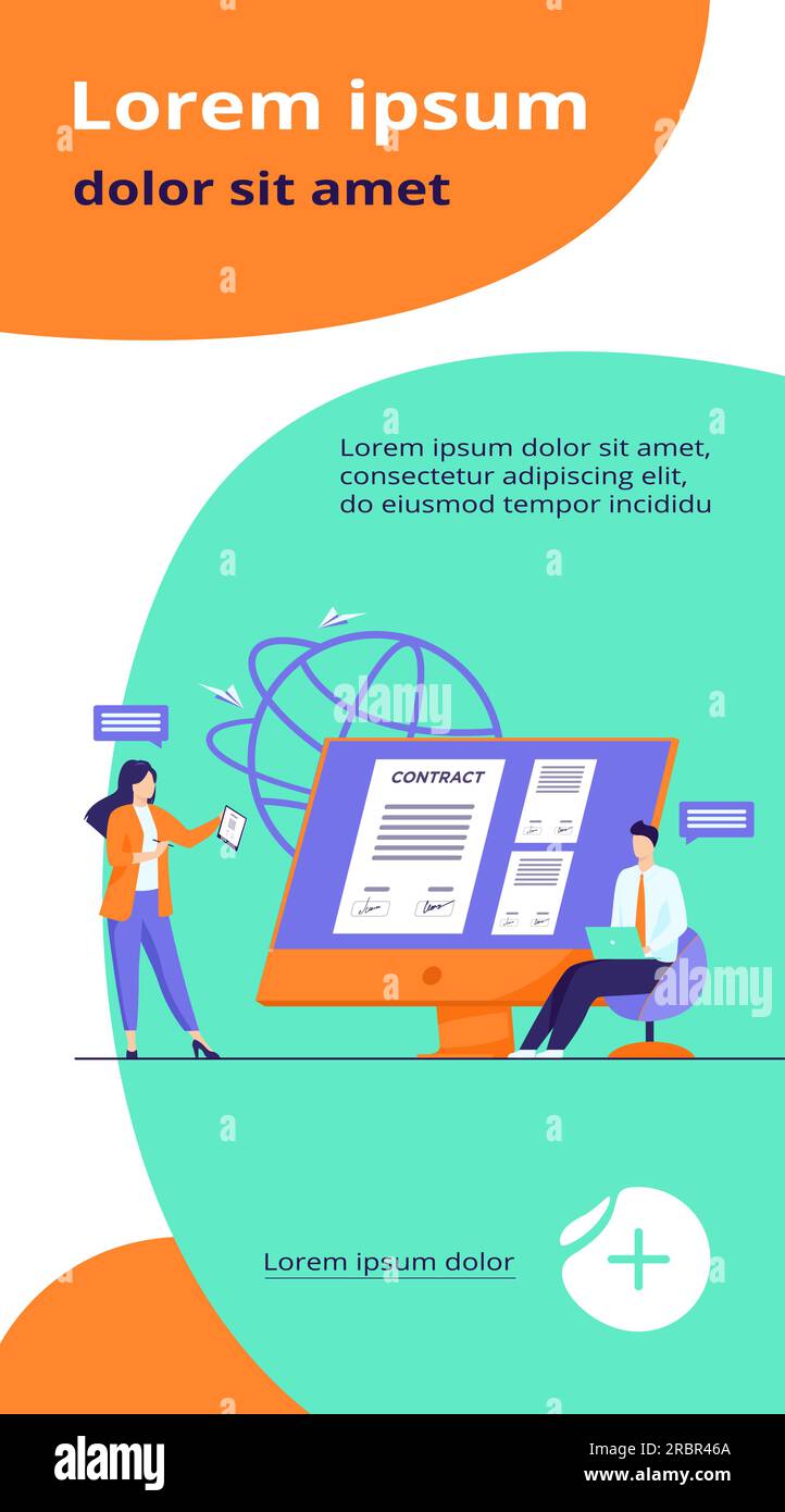 Business people signing online contract with electronic sign Stock ...