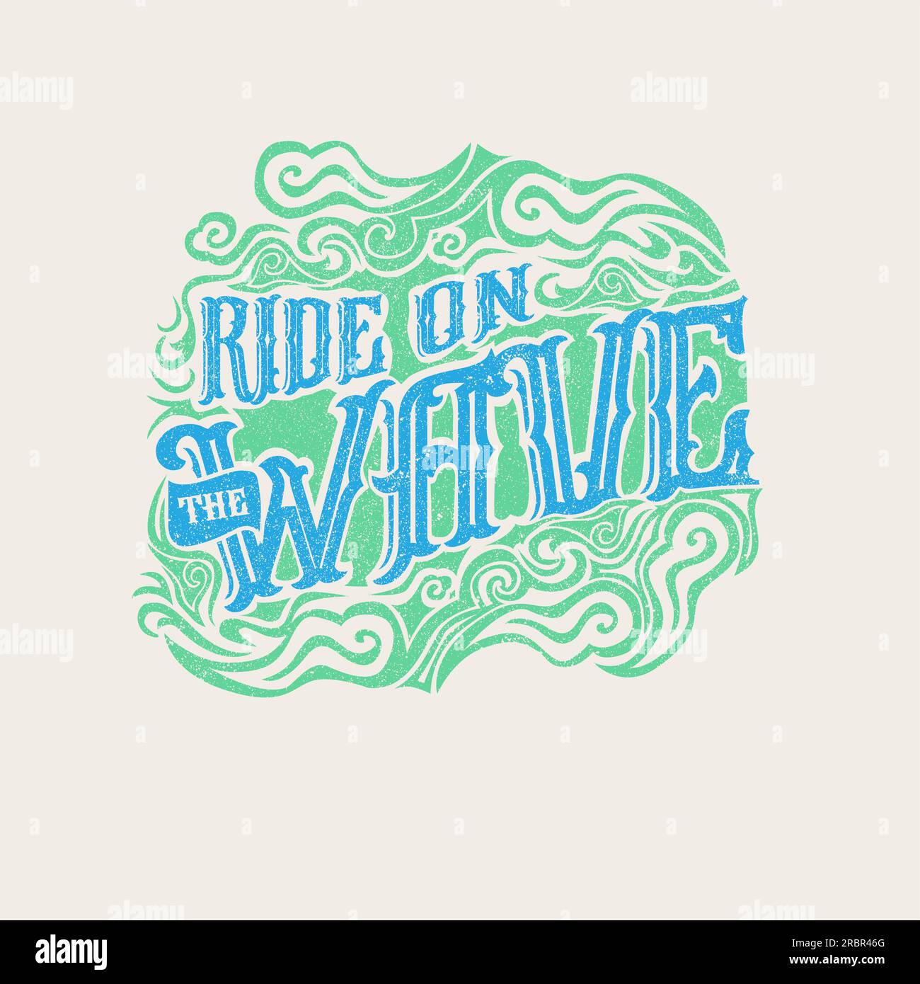 Ride on the wave surf typographic vector Illustration T-shirt Print ...