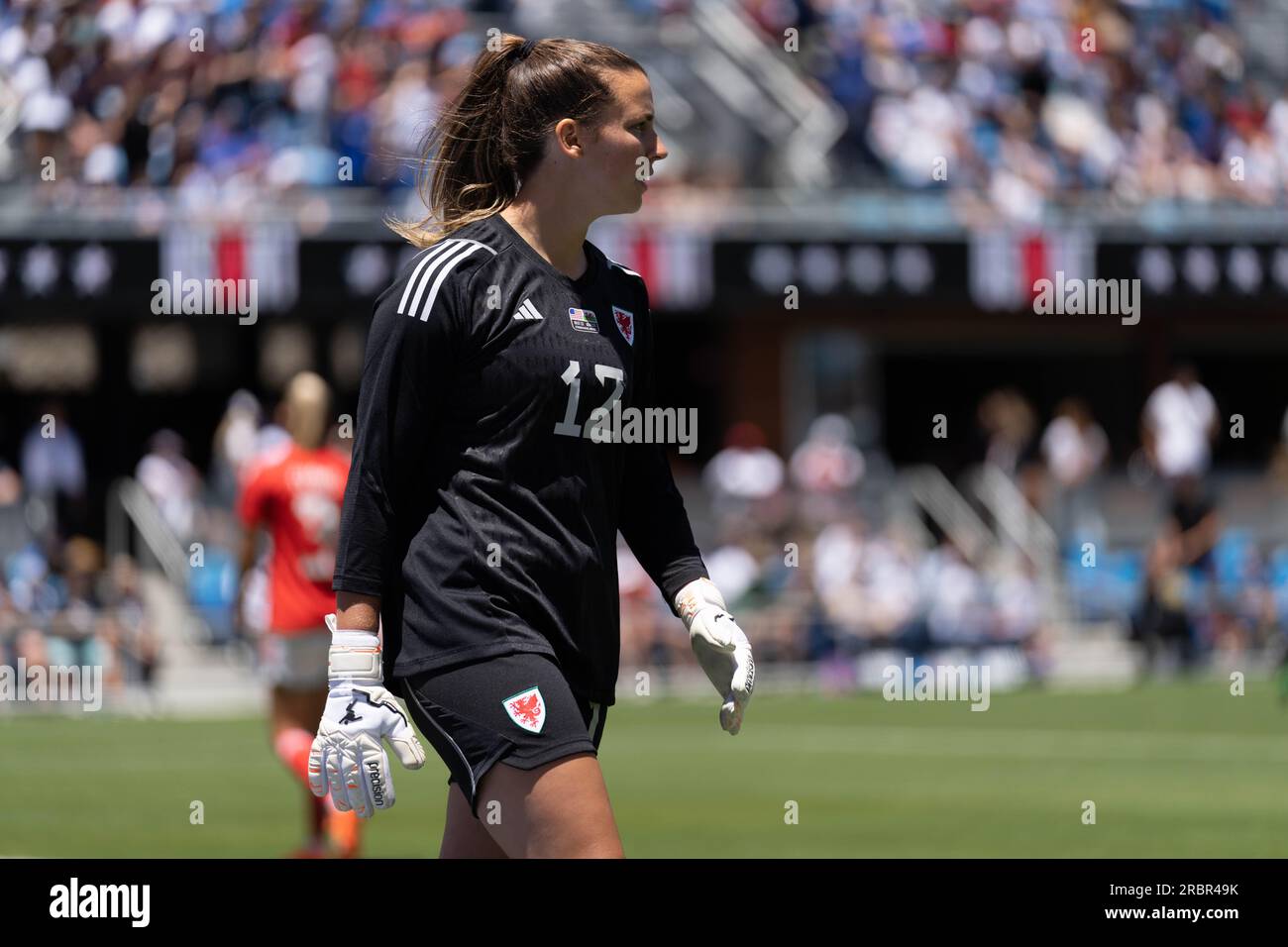 July 9, 2023; San Jose, CA, USA; Wales goalkeeper Olivia Clark (12 ...