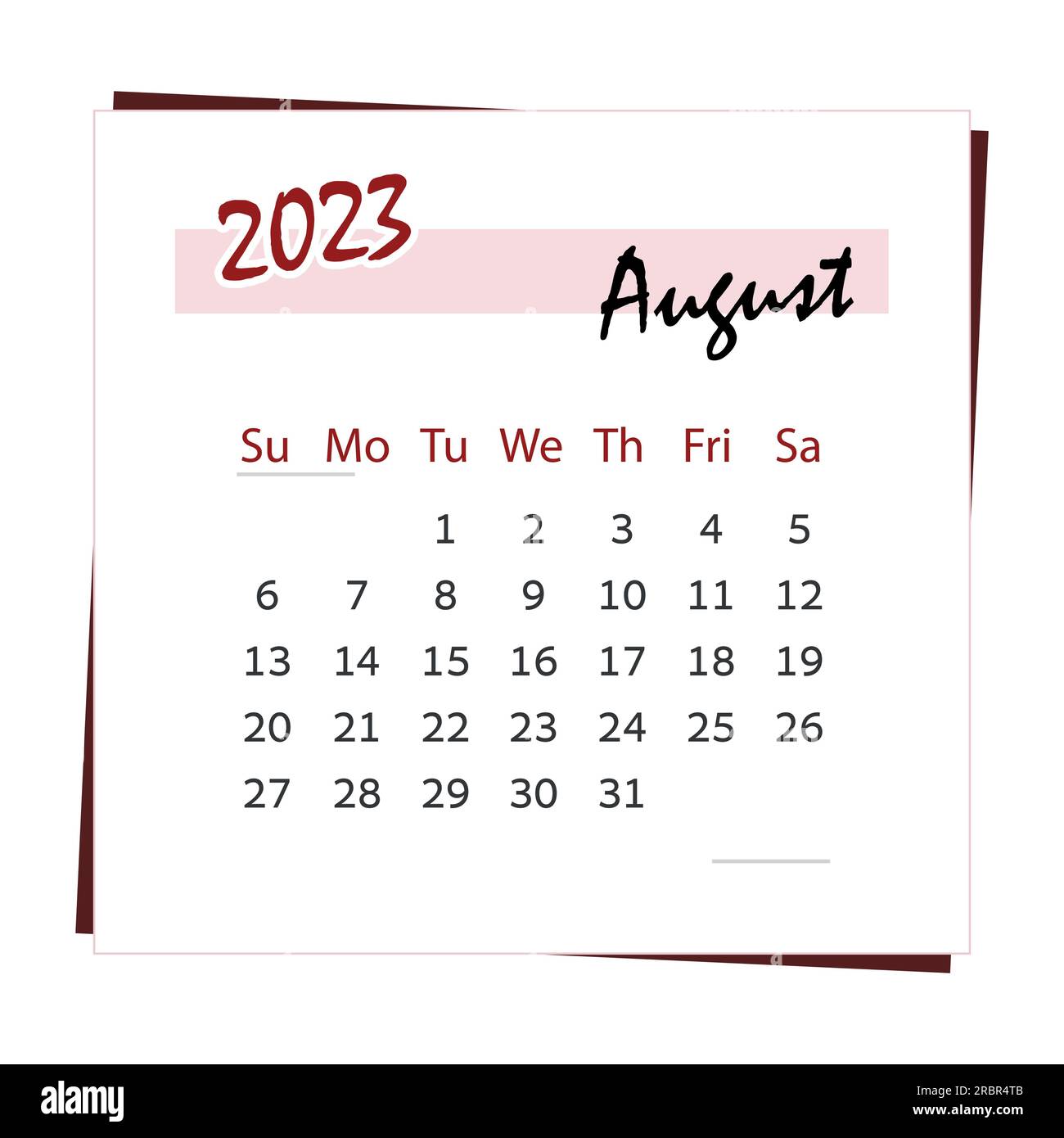 Colorful August Calendar