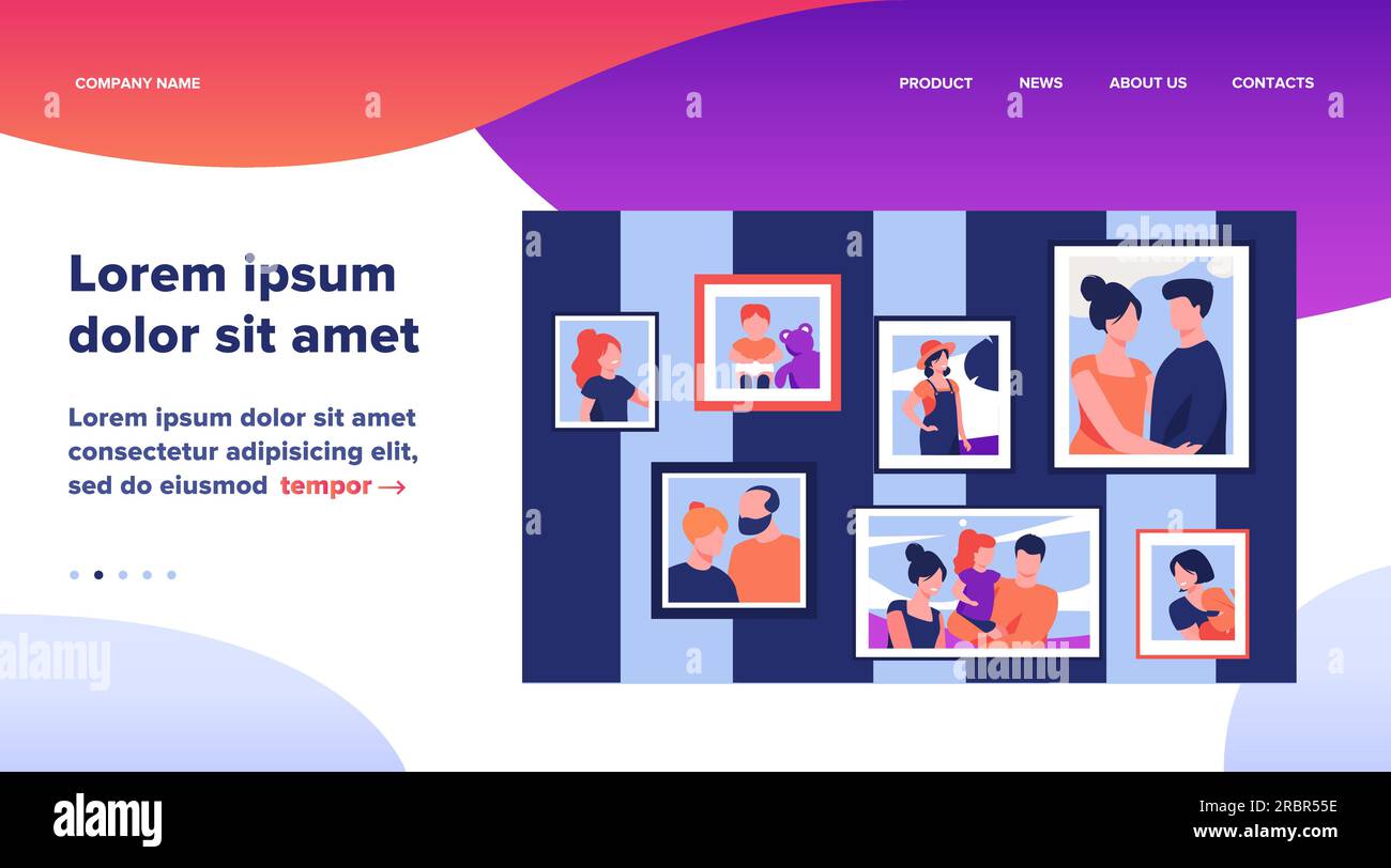 Family portrait pictures in frames on wall Stock Vector Image & Art - Alamy