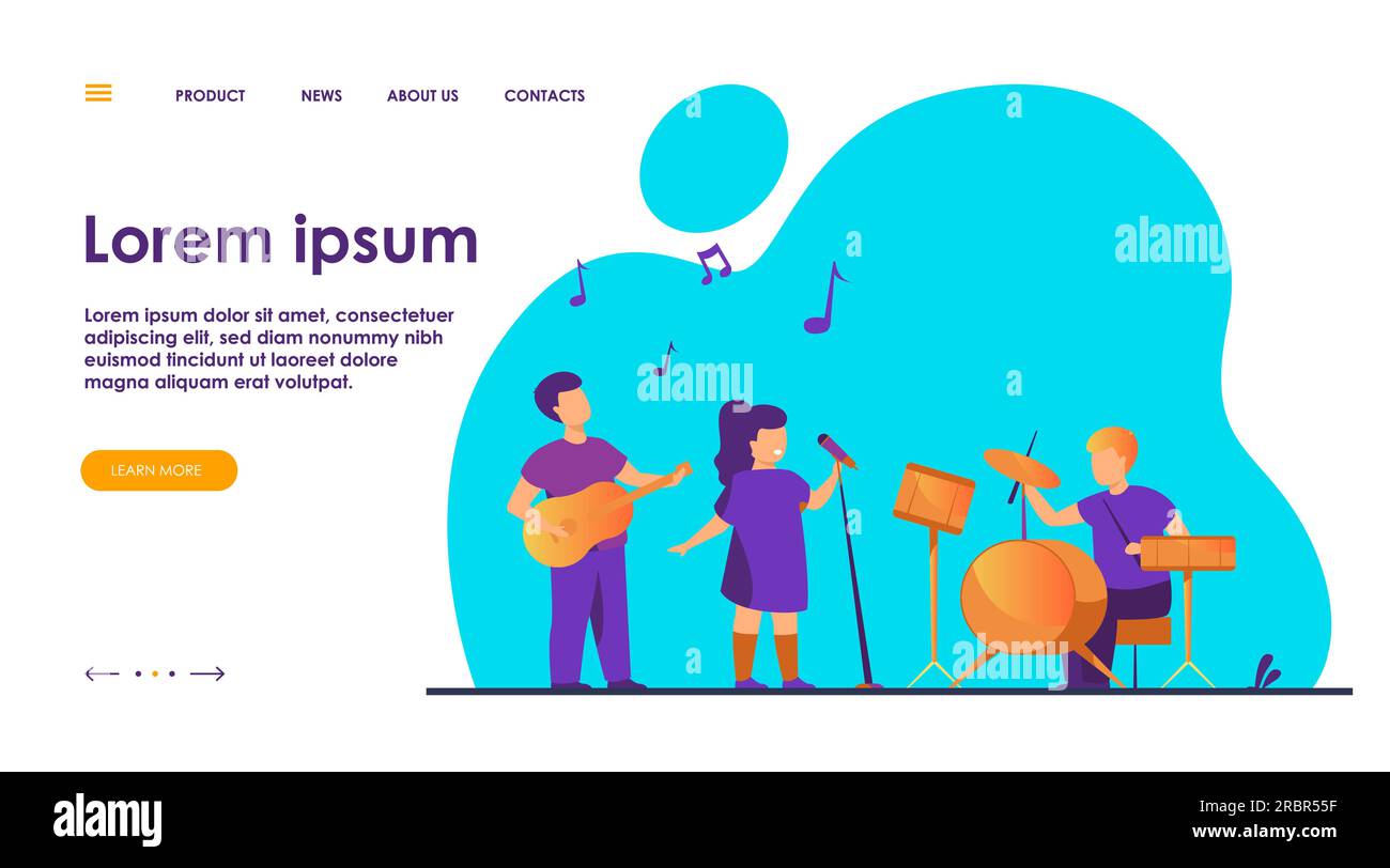 Cute young musicians at school music festival Stock Vector Image & Art ...