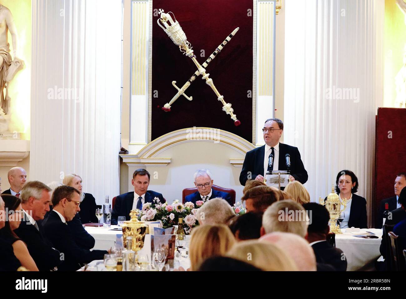 Governor of the Bank of England Andrew Bailey speaking at the City of ...
