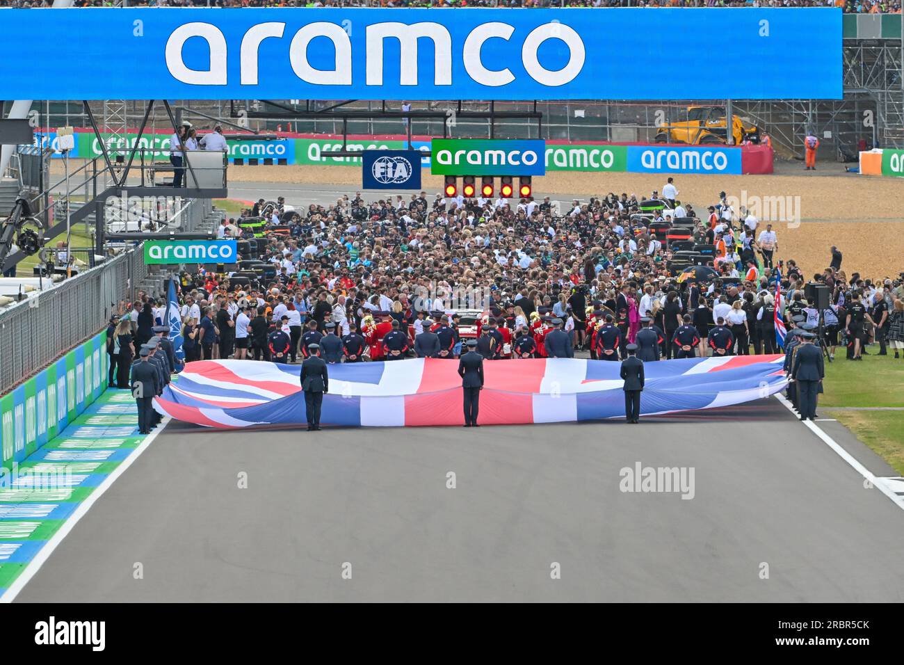 Silverstone, Towcester, Northamptonshire, UK on July 09 2023. The grid ...