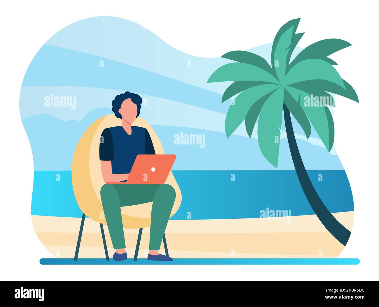 Seaside laptop Stock Vector Images - Alamy