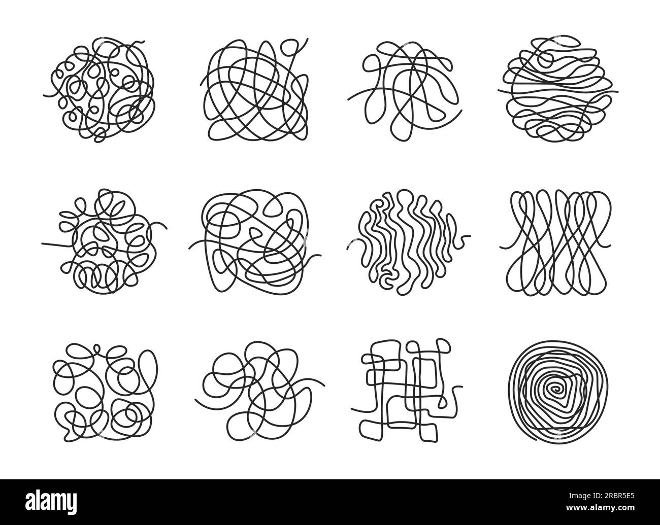 Different thin scribble lines icon set Stock Vector Image & Art - Alamy
