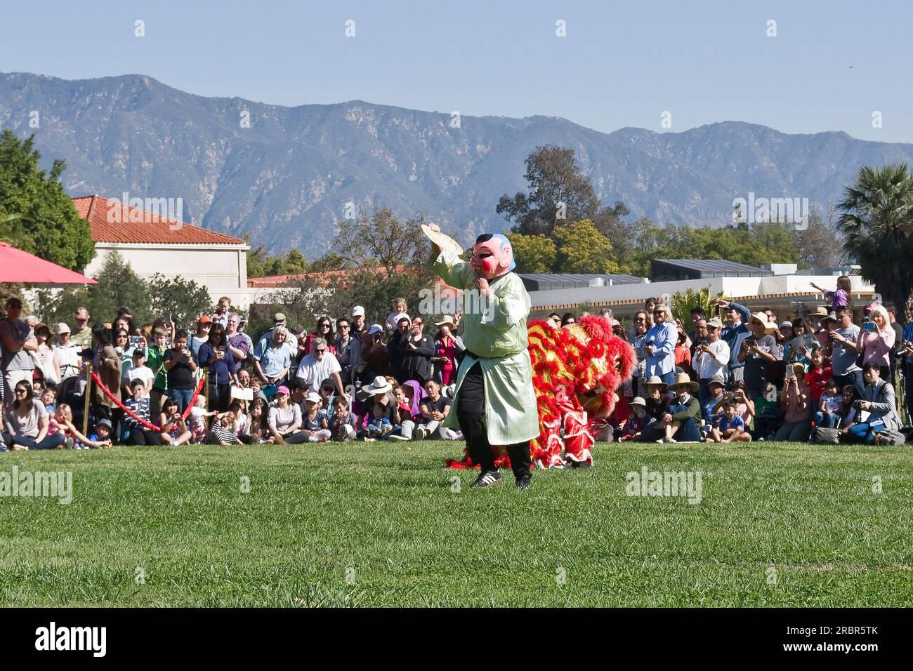 Traditional Chinese lion dance for prosperity and happiness performed ...
