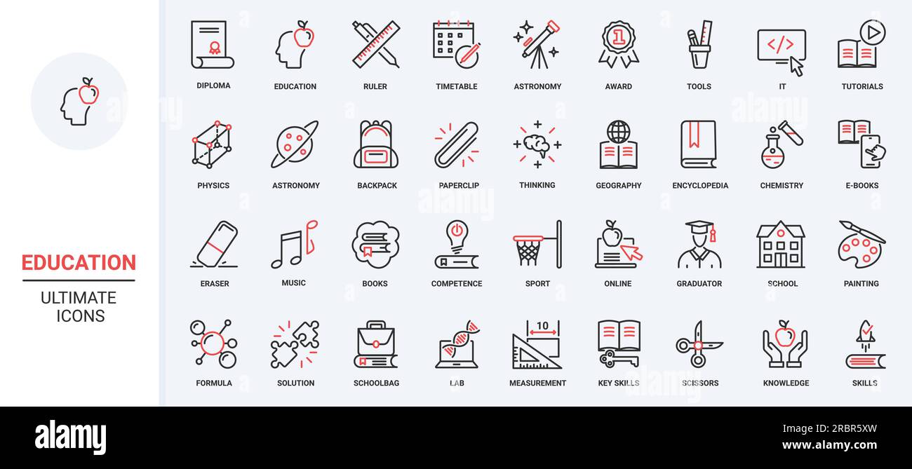 School and university technology stationery student to study, knowledge from books, encyclopedia ...