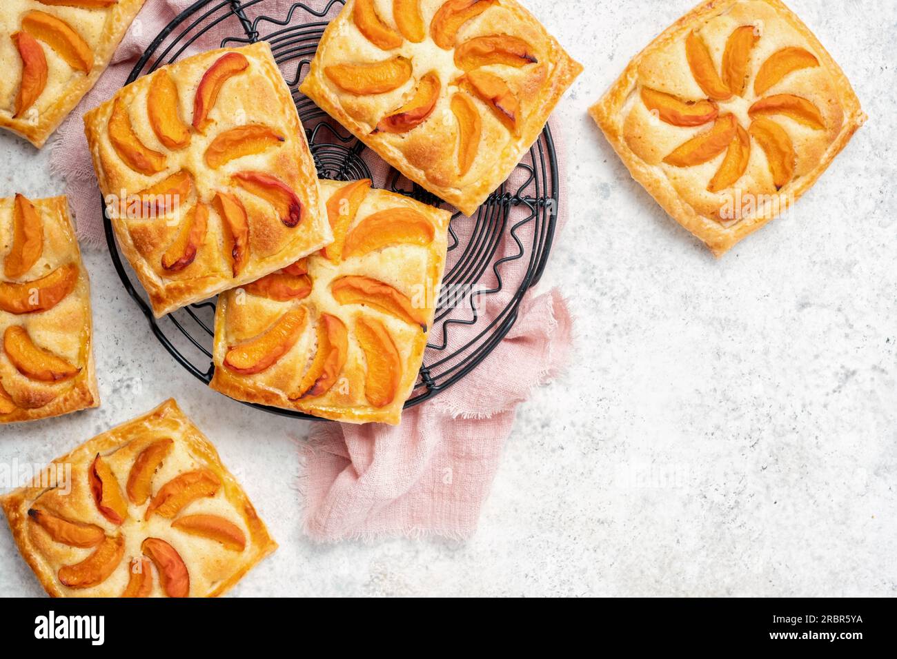 Puff pastry Apricot Frangipane Tarts Stock Photo - Alamy