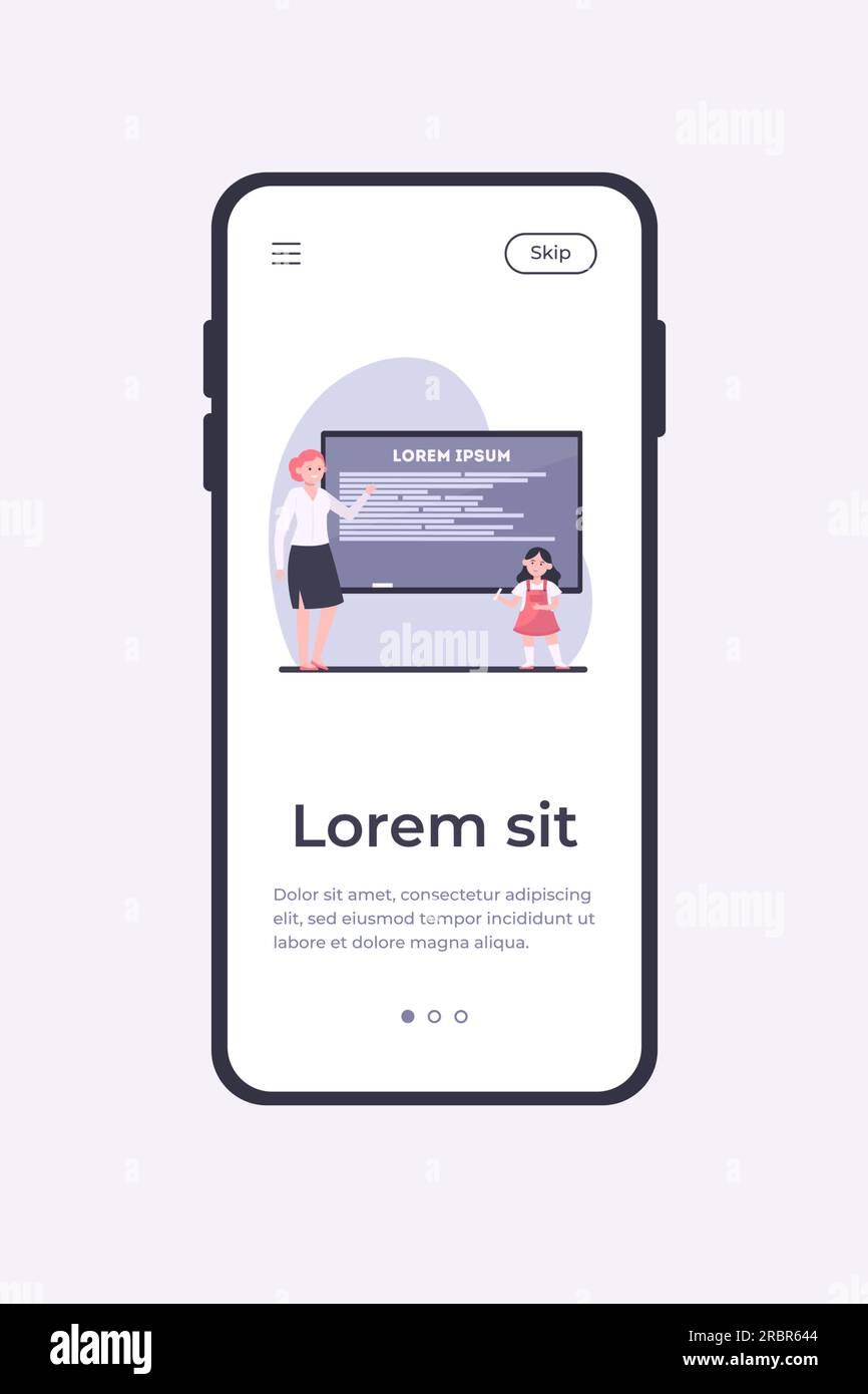 Cute schoolgirl giving report at class blackboard Stock Vector Image ...