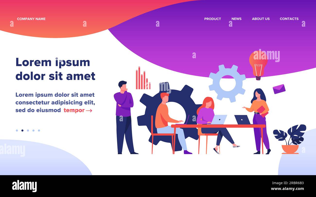 Company employees planning task and brainstorming Stock Vector Image ...