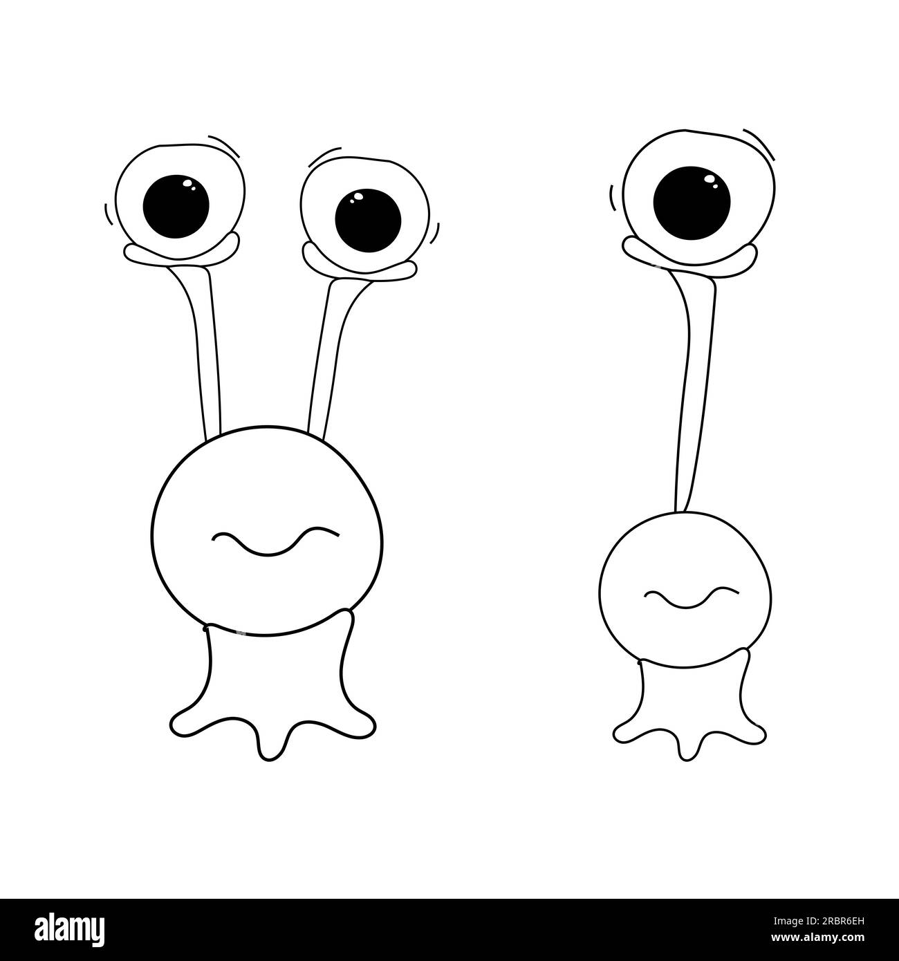 Alien friendly mutant monster hipster in doodle comic style isolated ...