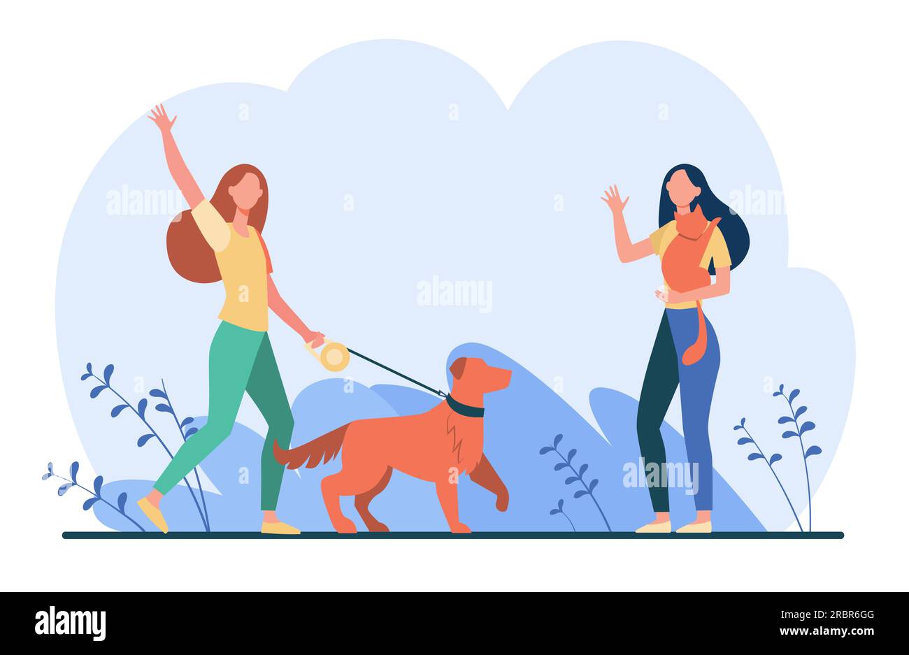 Friend walking with pets Stock Vector Image & Art - Alamy
