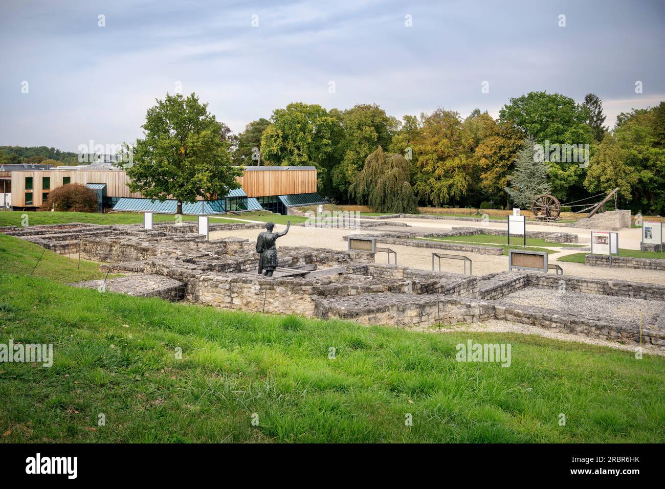 Ruins of the Roman cavalry fort outside the Limes Museum, Aalen, Ostalb ...