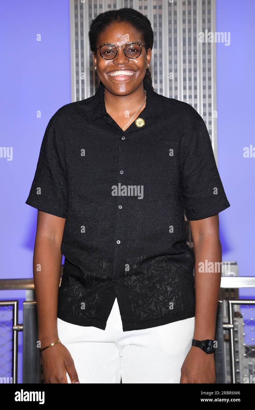 New York, USA. 10th July, 2023. WNBA basketball player Jonquel Jones ...