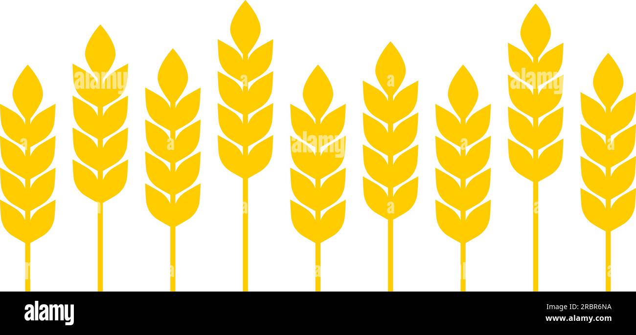 Stylized Wheat Ear Bakery Food Harvest Wheat Grain Field Symbol Icon ...