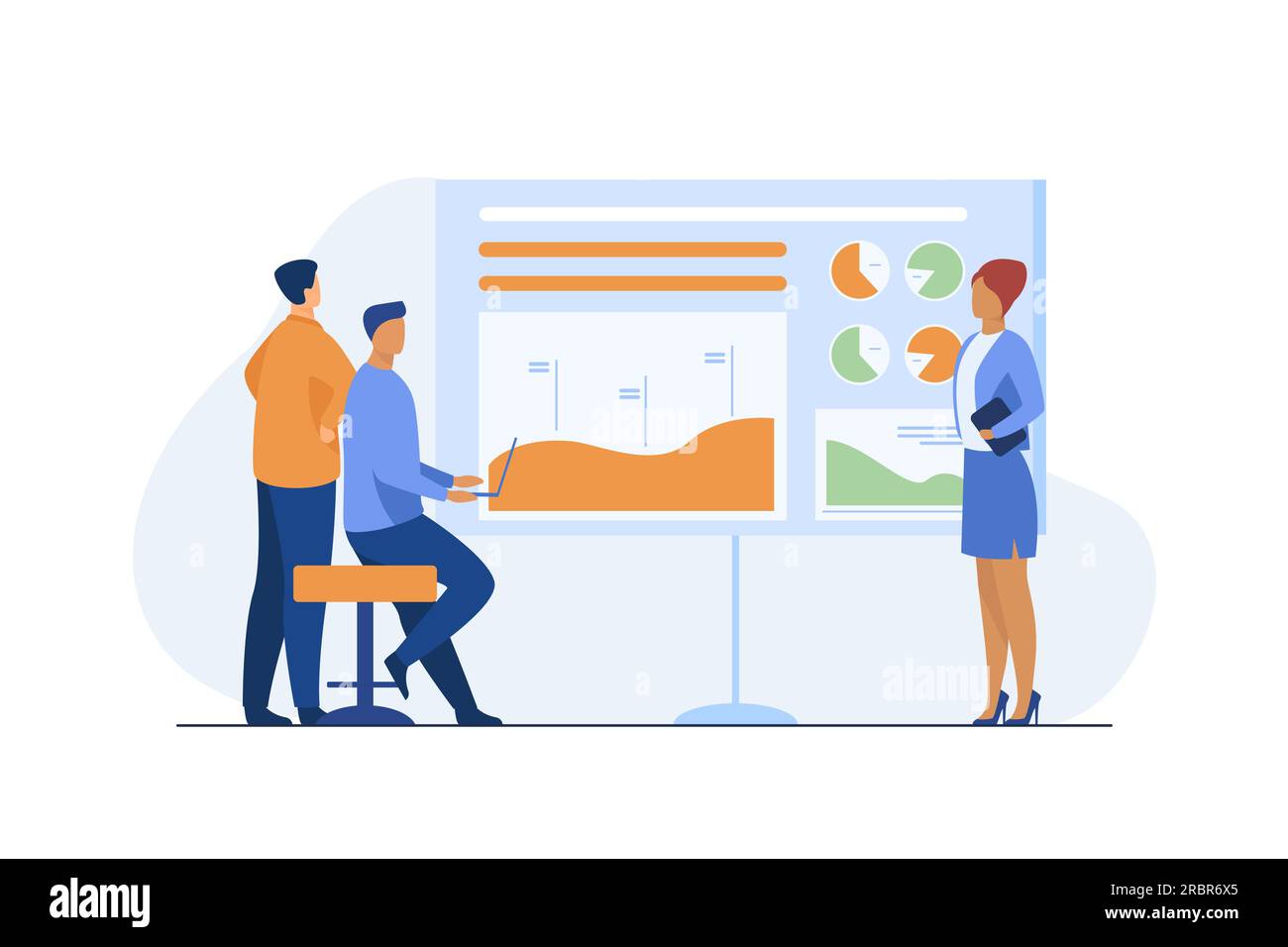 Manager presenting report to colleagues Stock Vector Image & Art - Alamy