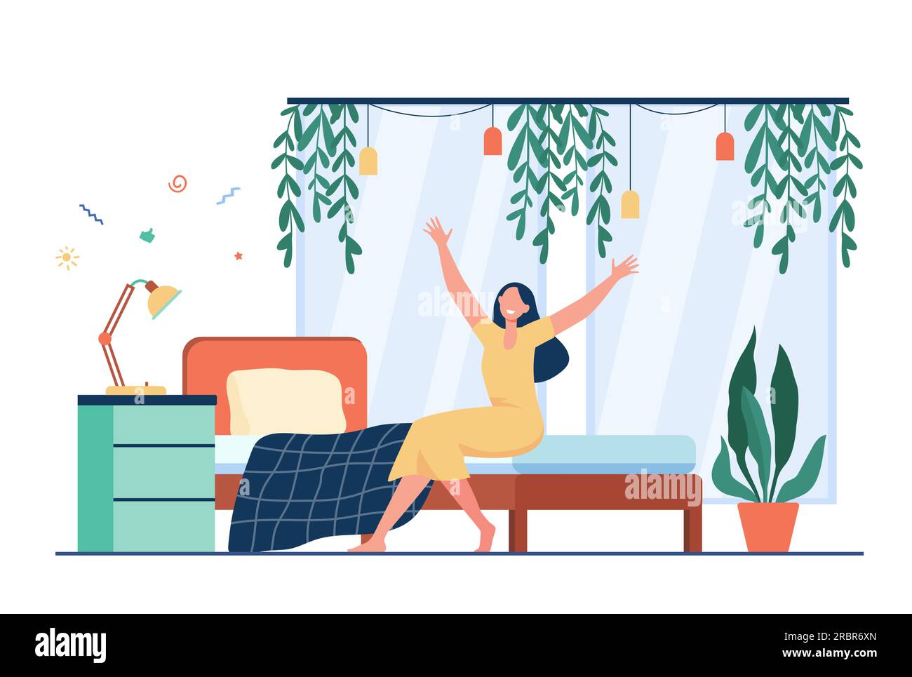 Woman waking up illustration hi-res stock photography and images - Alamy Woman waking up illustration hi-res stock photography and images - Alamy