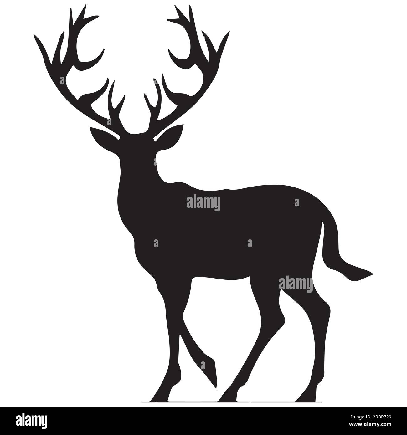 Deer vector silhouette hi-res stock photography and images - Alamy