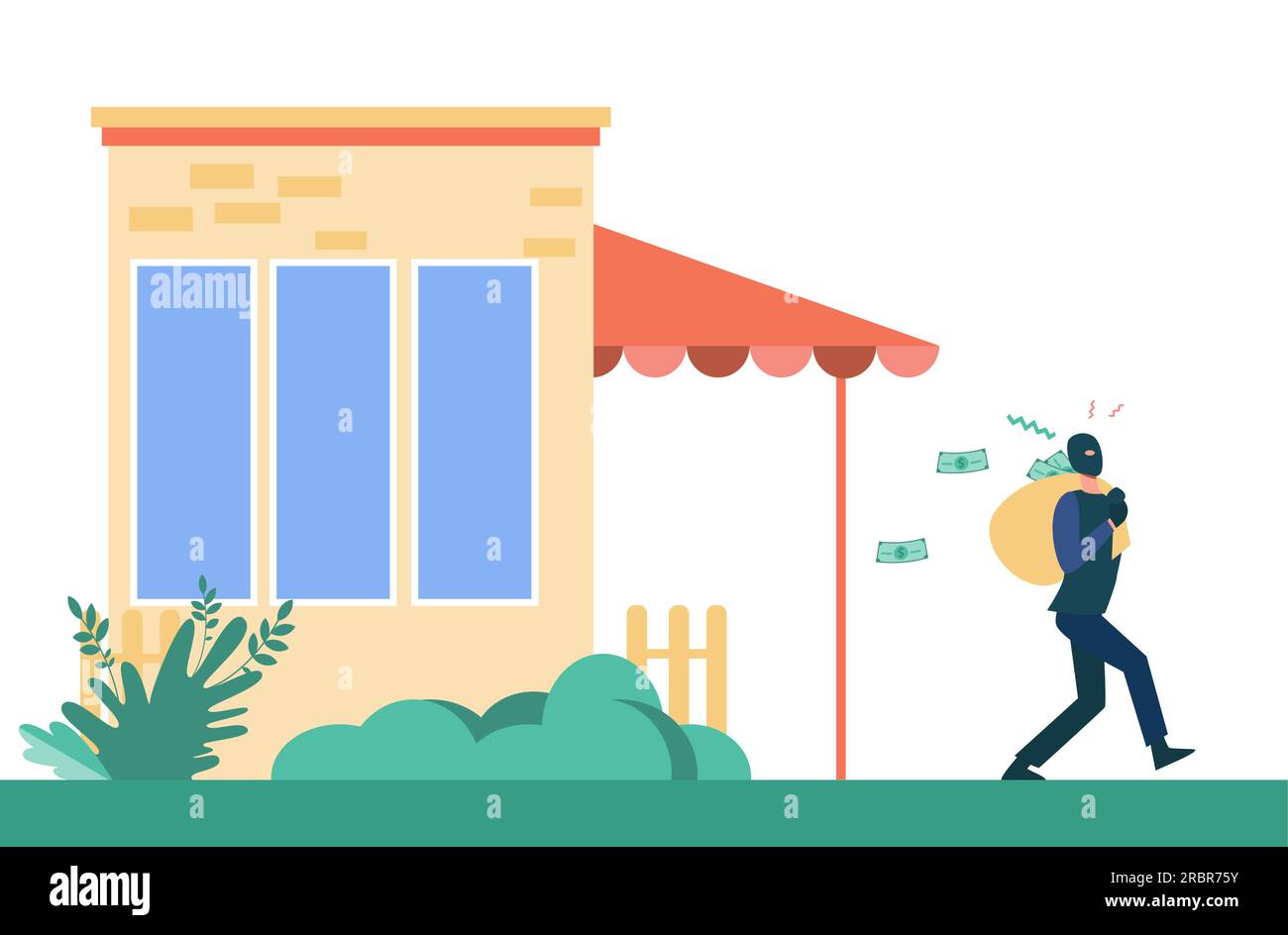 Burglar breaking into house Stock Vector Images - Alamy