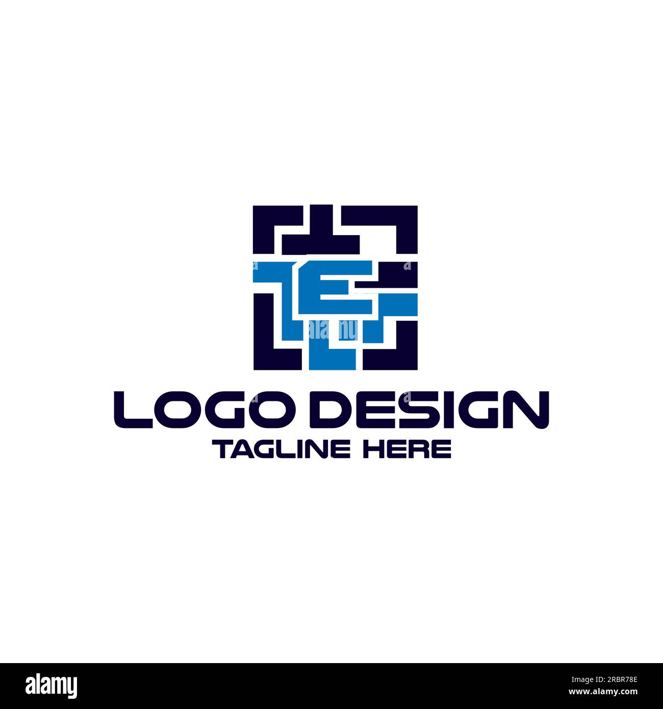 Initial E letter with technology style logo icon vector design illustration Stock Vector Image ...