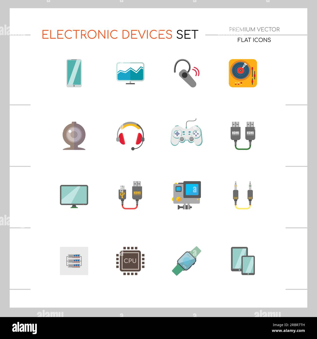 Electronic devices icons set Stock Vector Image & Art - Alamy
