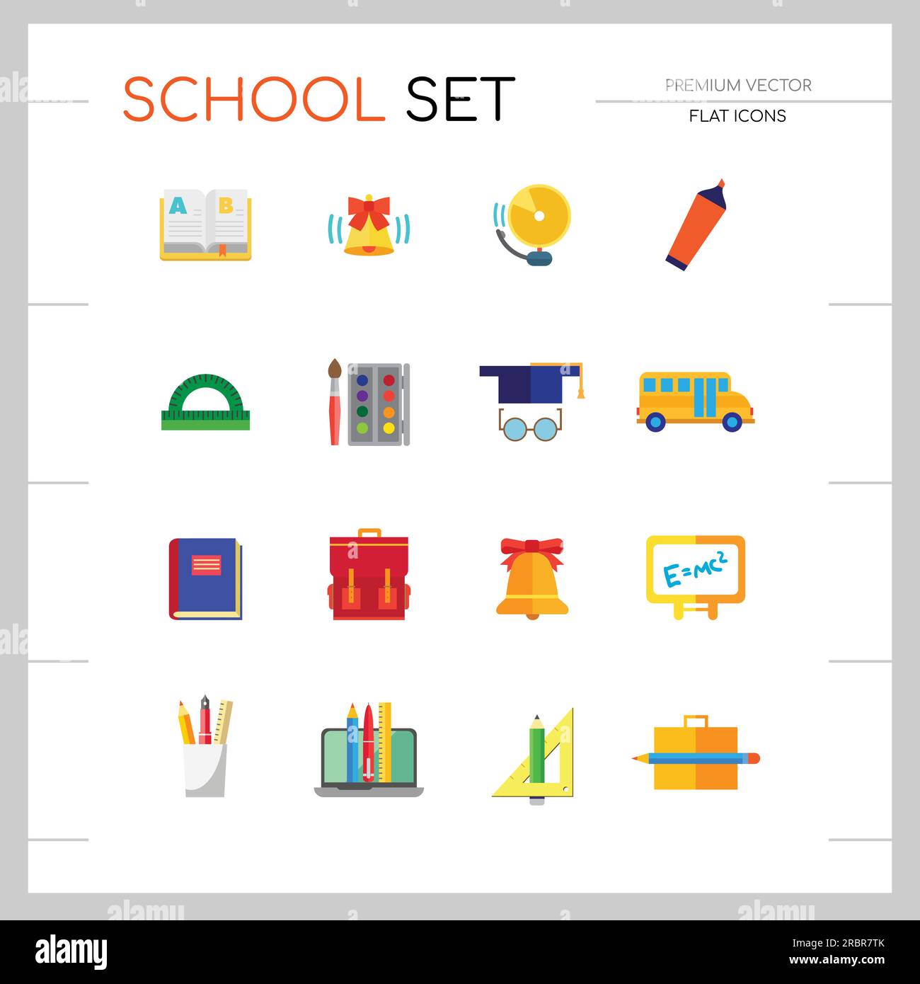 School Icons Set Stock Vector Image & Art - Alamy
