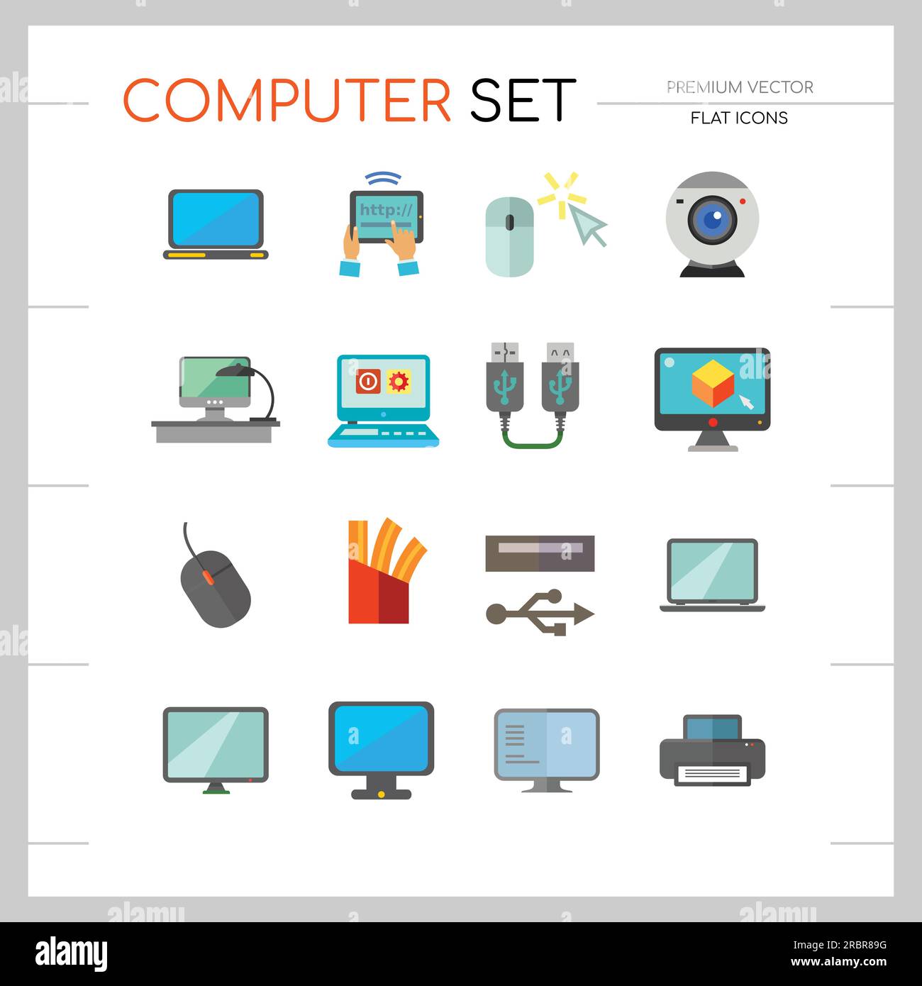 Computer Icon Set Stock Vector Image & Art - Alamy