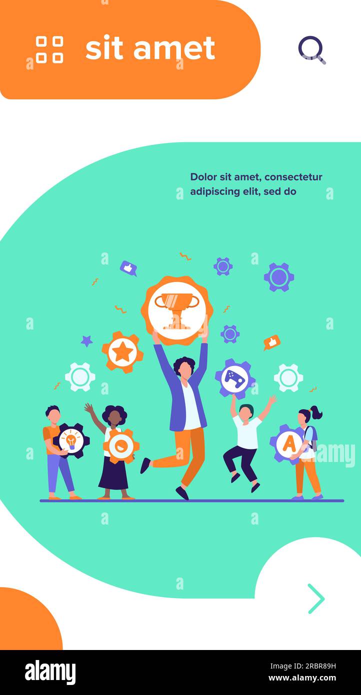 Winning and celebrating the gold medal Stock Vector Images - Alamy