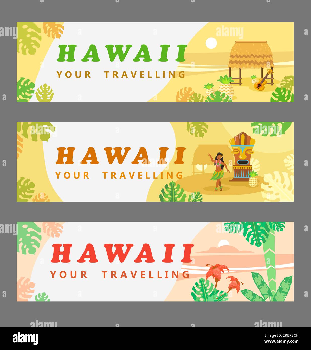 Collection of Hawaiian banners Stock Vector Image & Art - Alamy
