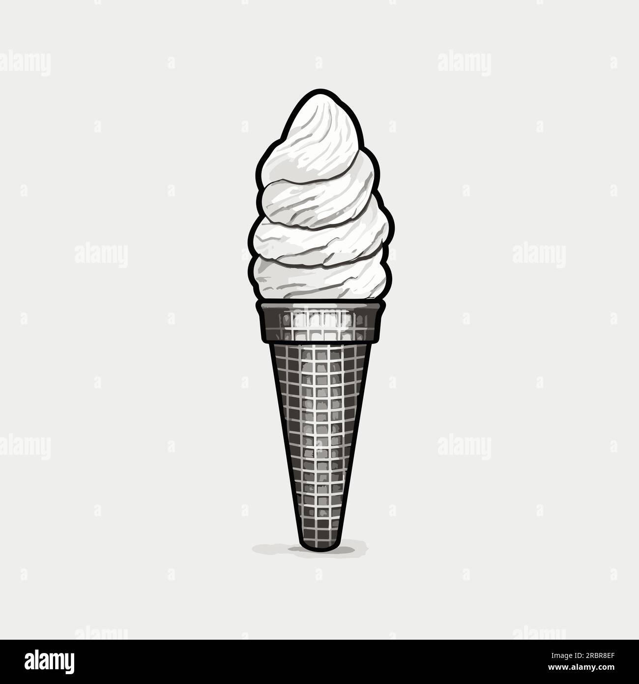 Ice Cream Ice Cream Hand Drawn Comic Illustration Vector Doodle Style