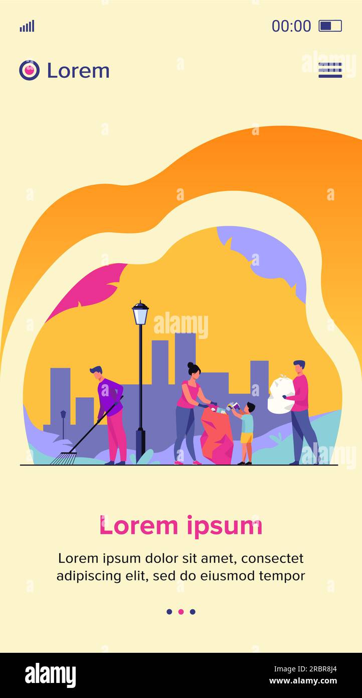 Volunteers community cleaning garbage flat vector illustration Stock ...