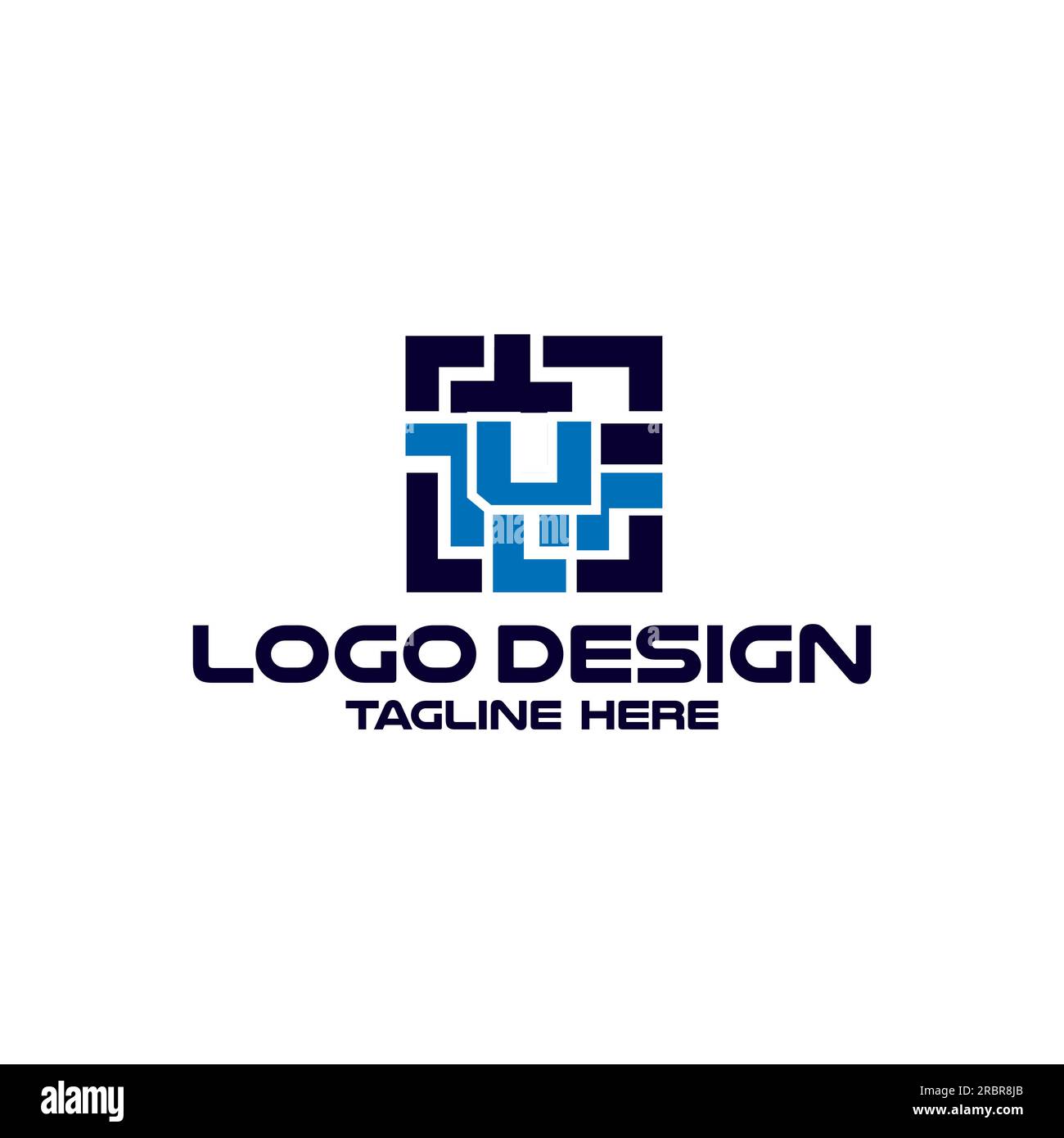 futuristic initial letter u digital logo. modern icon, template design ...