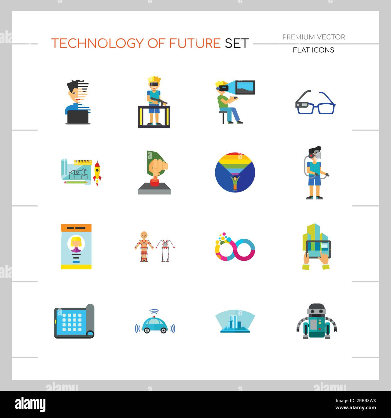Technology Of Future Icon Set Stock Vector Image & Art - Alamy