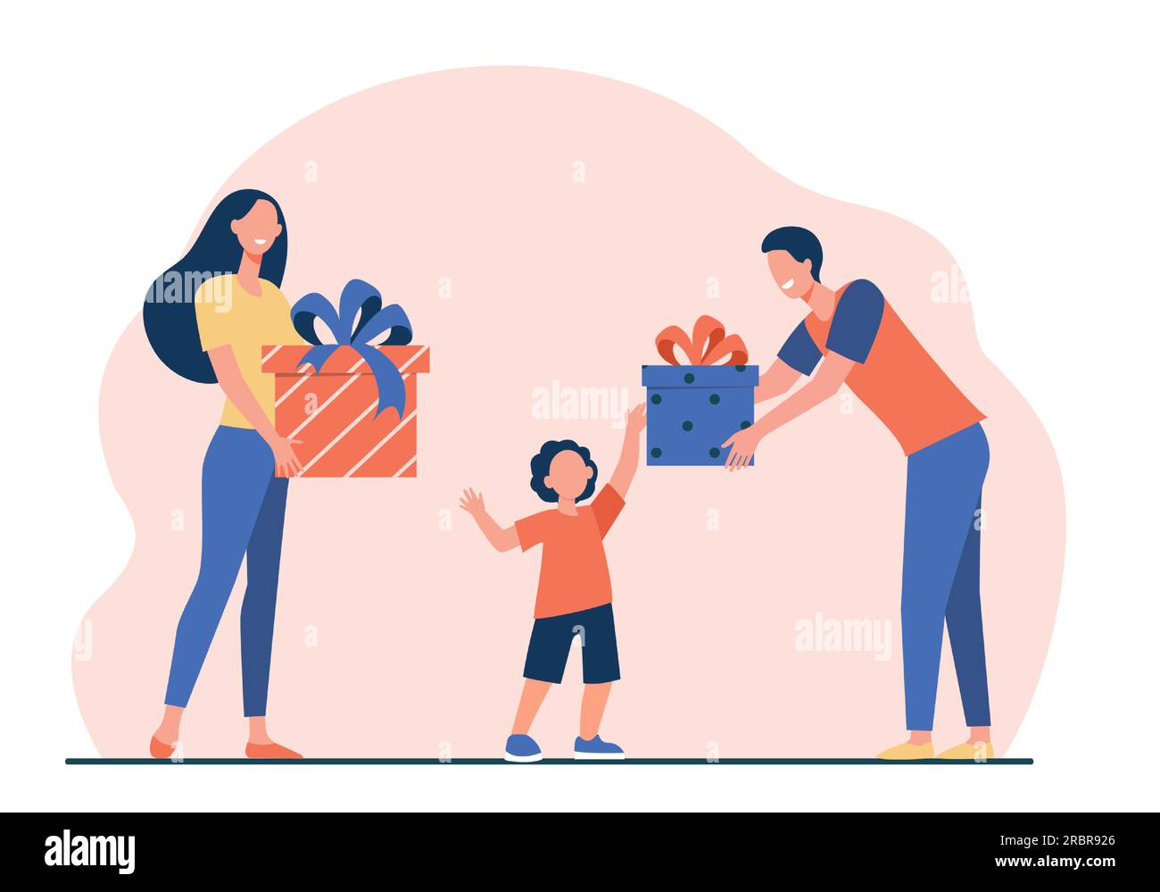 Family giving christmas gifts Cut Out Stock Images & Pictures - Alamy