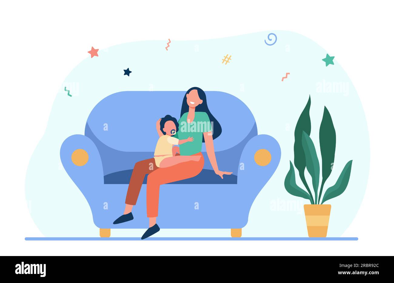 New mom holding kid on lap Stock Vector Image & Art - Alamy
