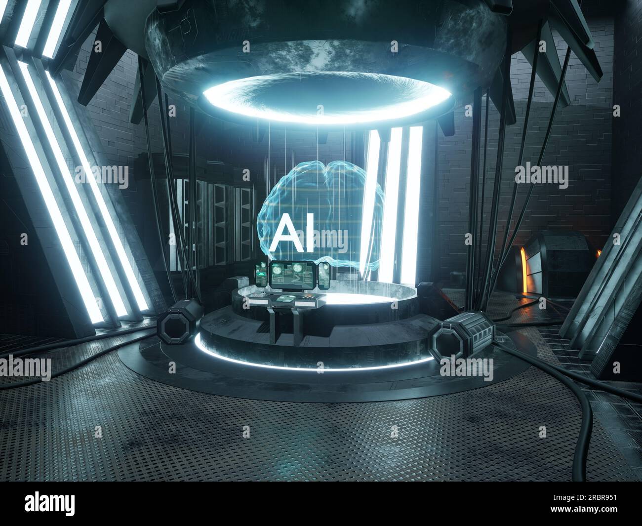 Artificial intelligence progress of AI brain in machine deep learning innovation, internet of ...