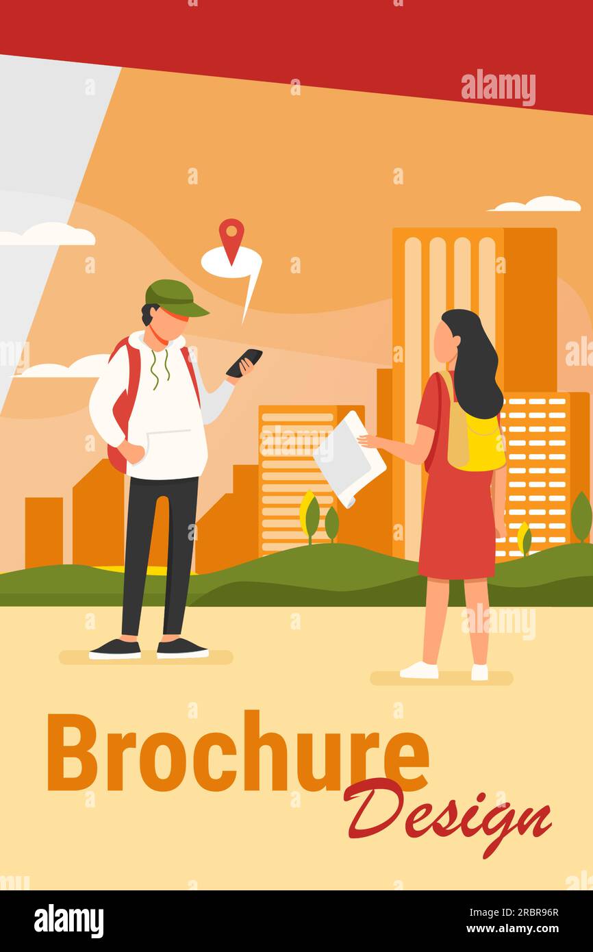 Tourist with paper map asking destination Stock Vector Image & Art - Alamy