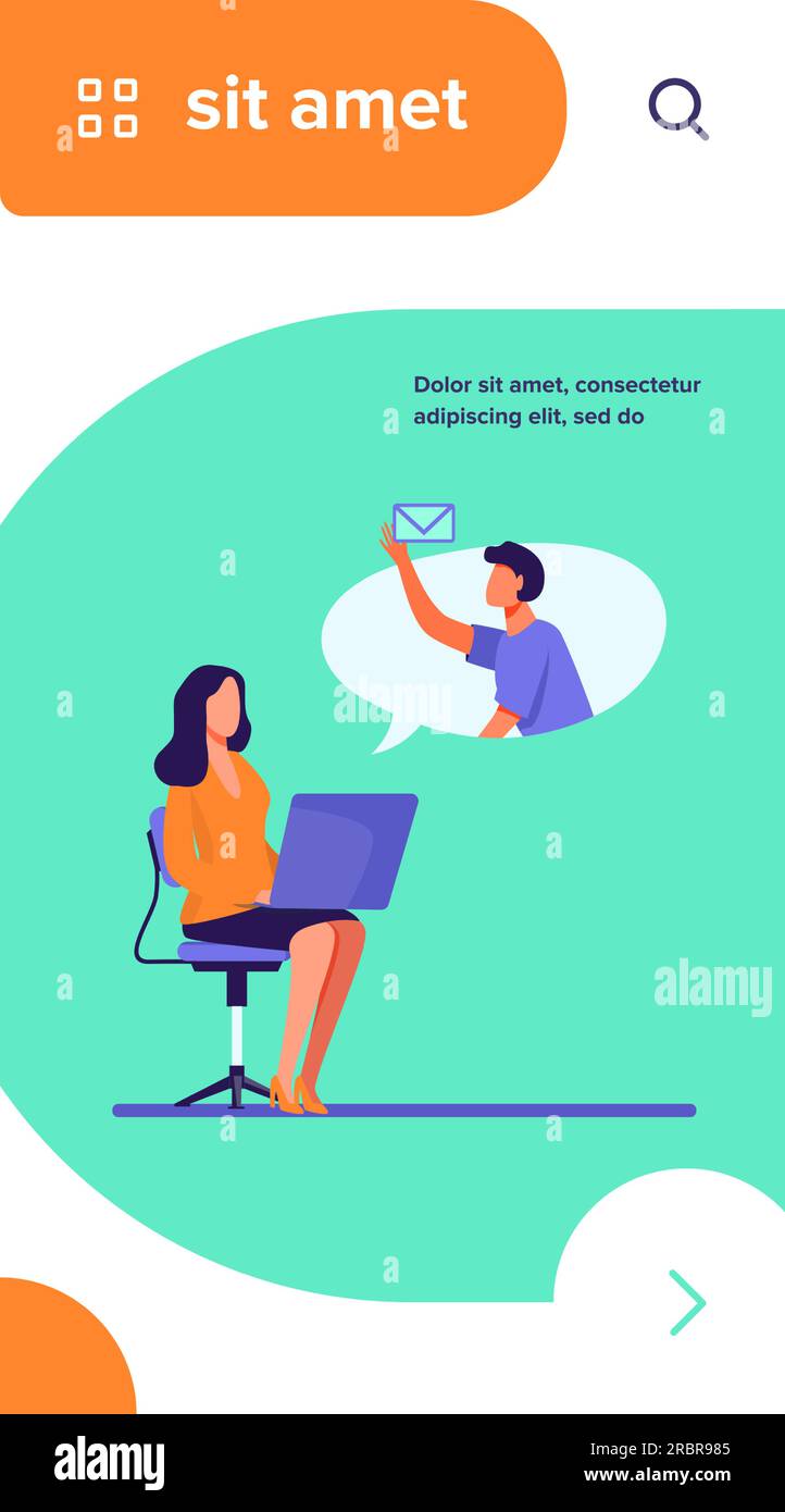 Woman sending receiving email hi-res stock photography and images - Alamy