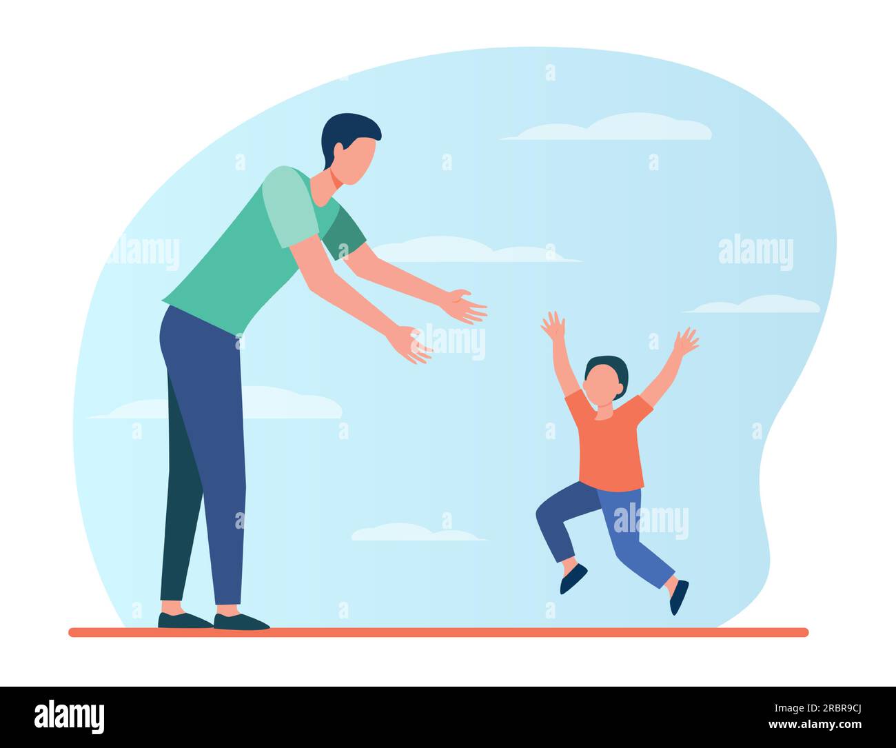 Little boy running to his dad Stock Vector Image & Art - Alamy