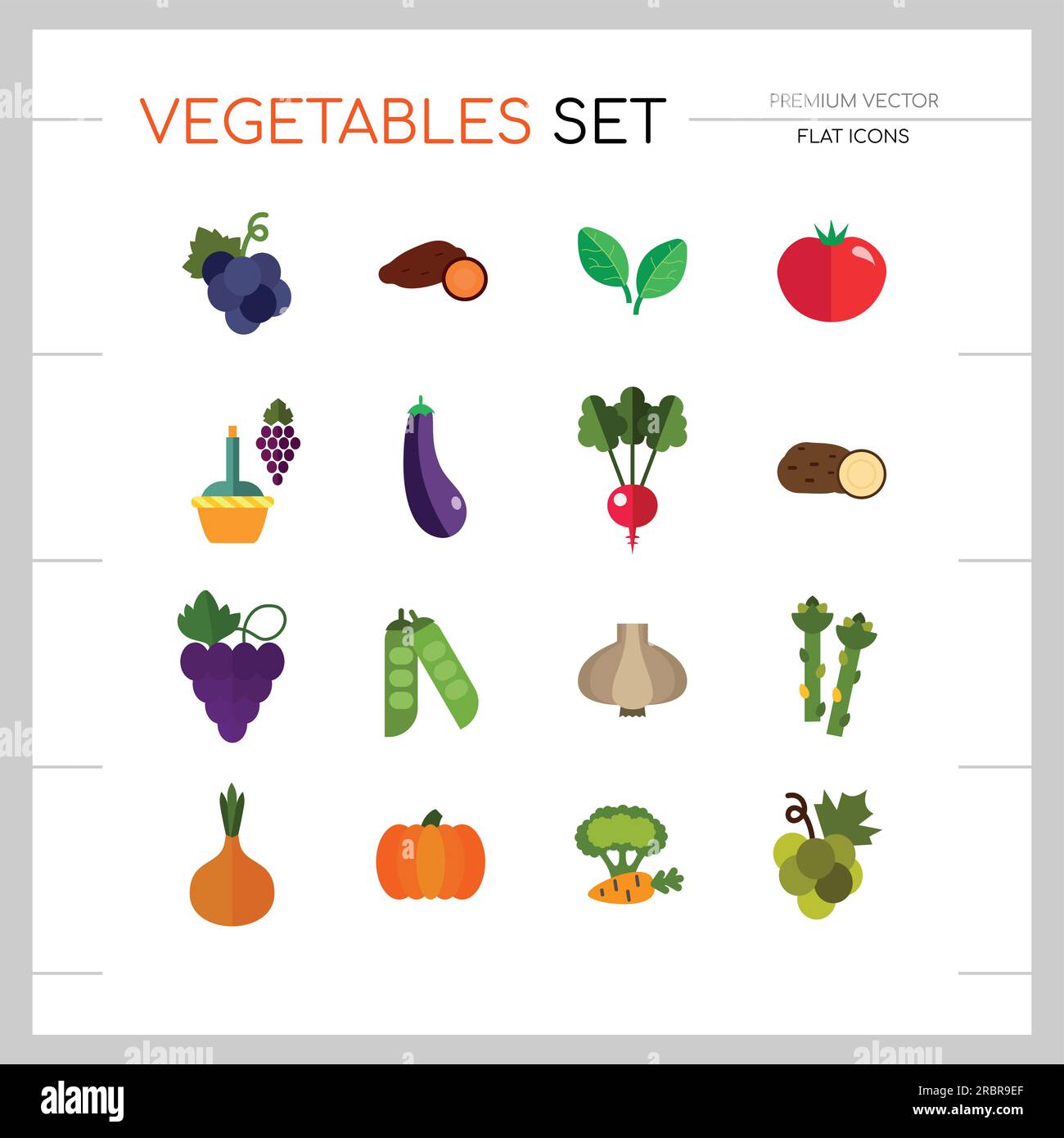 Vegetables Icons Set Stock Vector Image & Art - Alamy