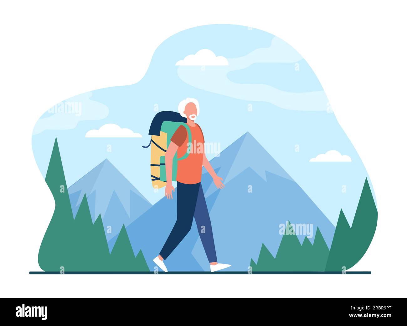 Tourist hiking in mountains active Cut Out Stock Images & Pictures - Alamy