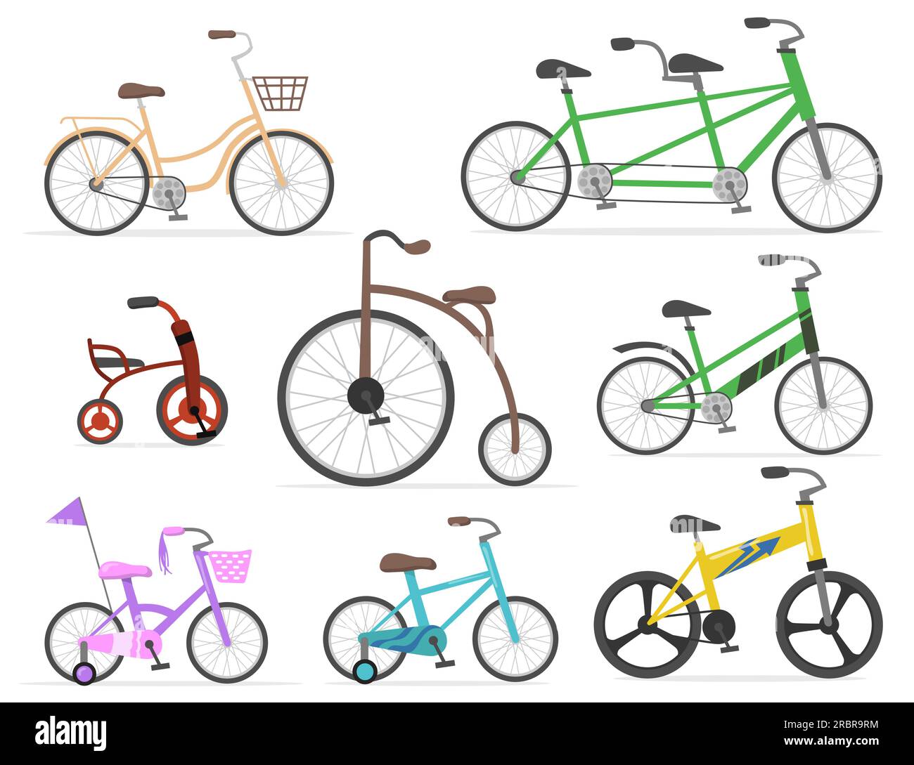 Modern and retro bicycles flat set for web design Stock Vector Image ...