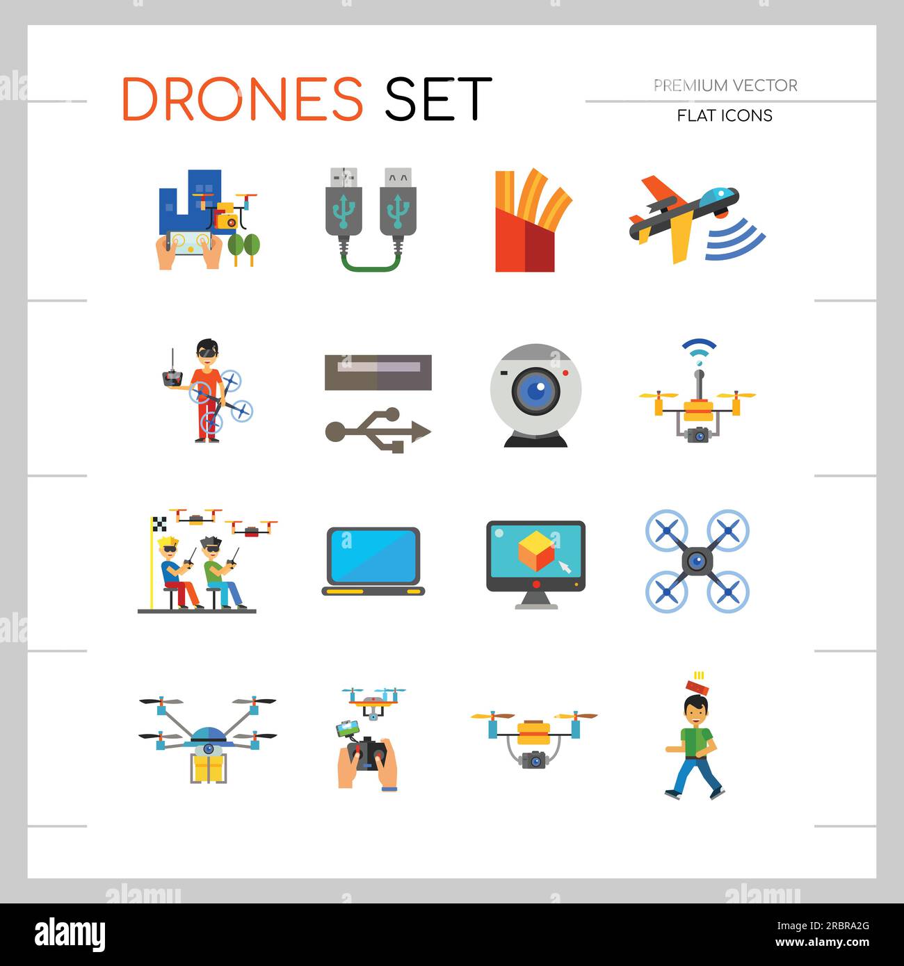 Drones Icon Set Stock Vector Image & Art - Alamy