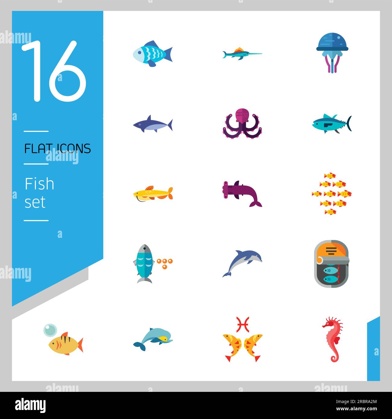 Fish Icon Set Stock Vector Image & Art - Alamy