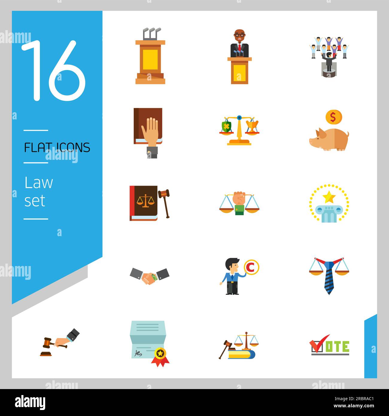 Law Icon Set Stock Vector Image & Art - Alamy