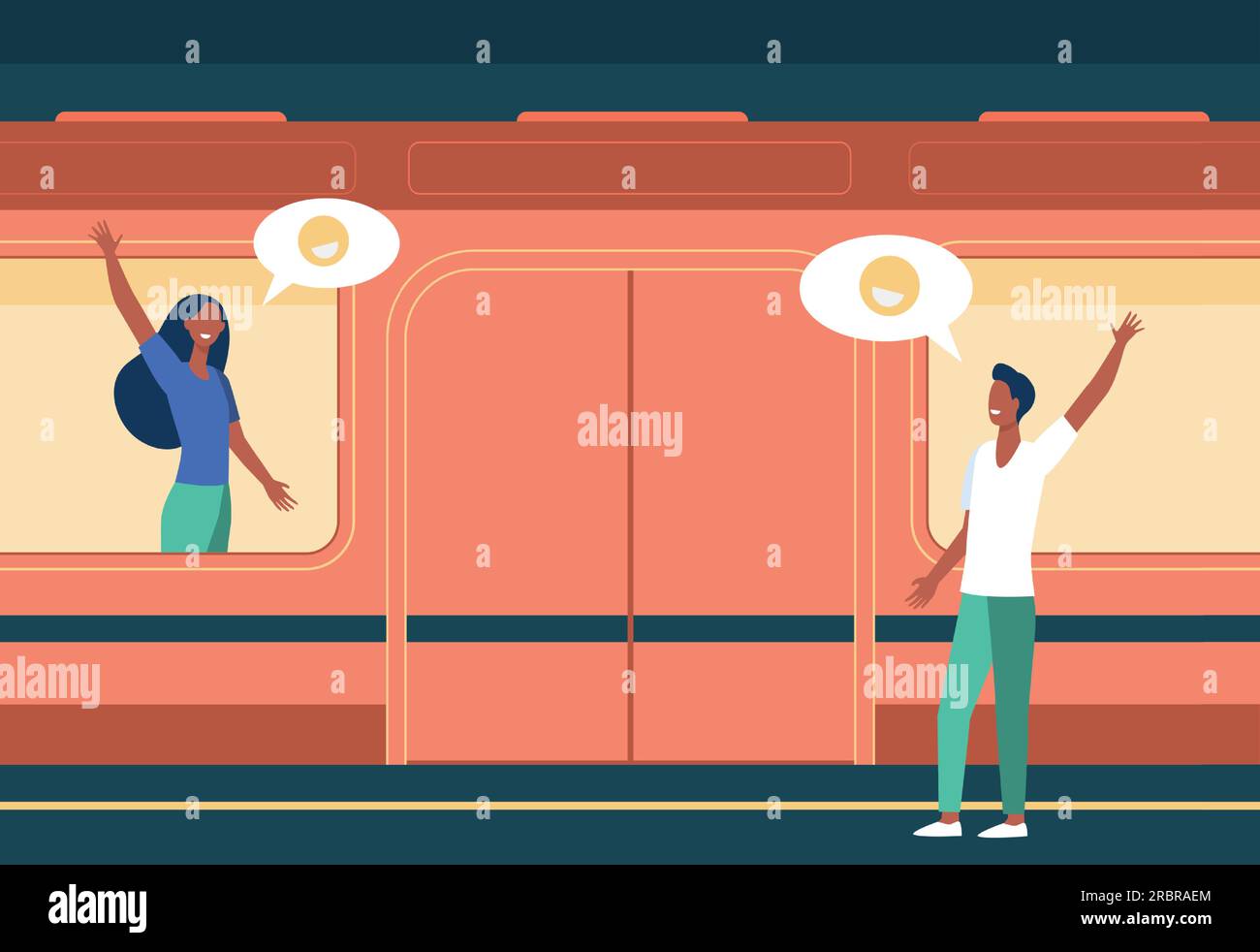 People waving bye Stock Vector Images - Alamy