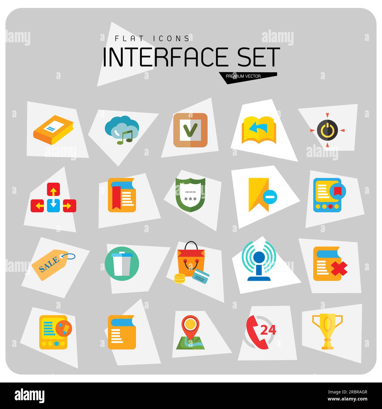 Interface flat icons set Stock Vector Image & Art - Alamy